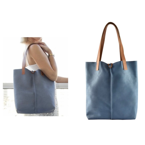 Kiko | Bags | Kiko Leather Seabu Leather Tote Bag In Blue | Poshmark